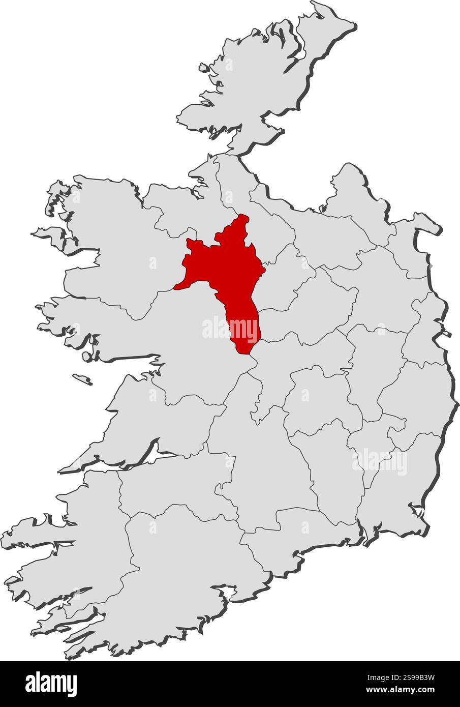 Map of Ireland with the provinces, Roscommon is highlighted Stock ...