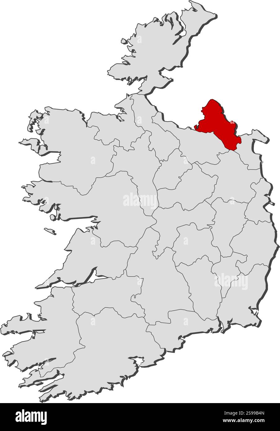 Map of Ireland with the provinces, Monaghan is highlighted Stock Vector ...