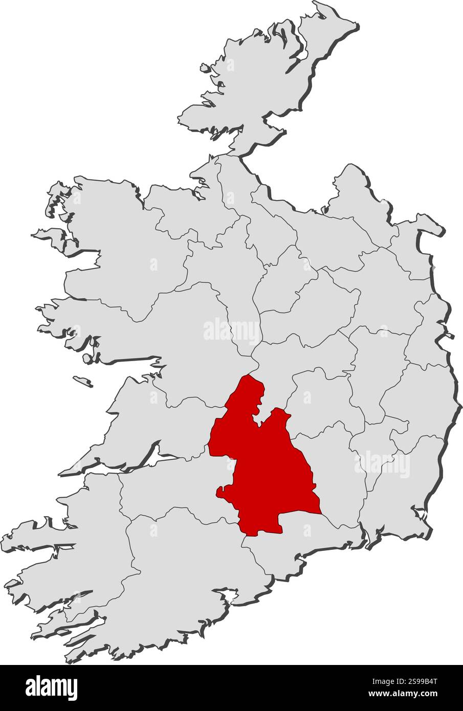 Map of Ireland with the provinces, Tipperary is highlighted Stock ...