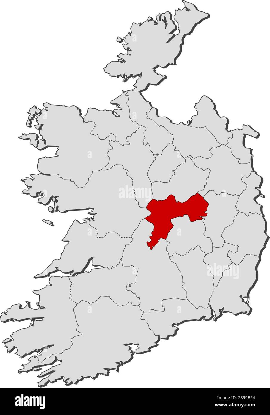 Map of Ireland with the provinces, Offaly is highlighted Stock Vector ...