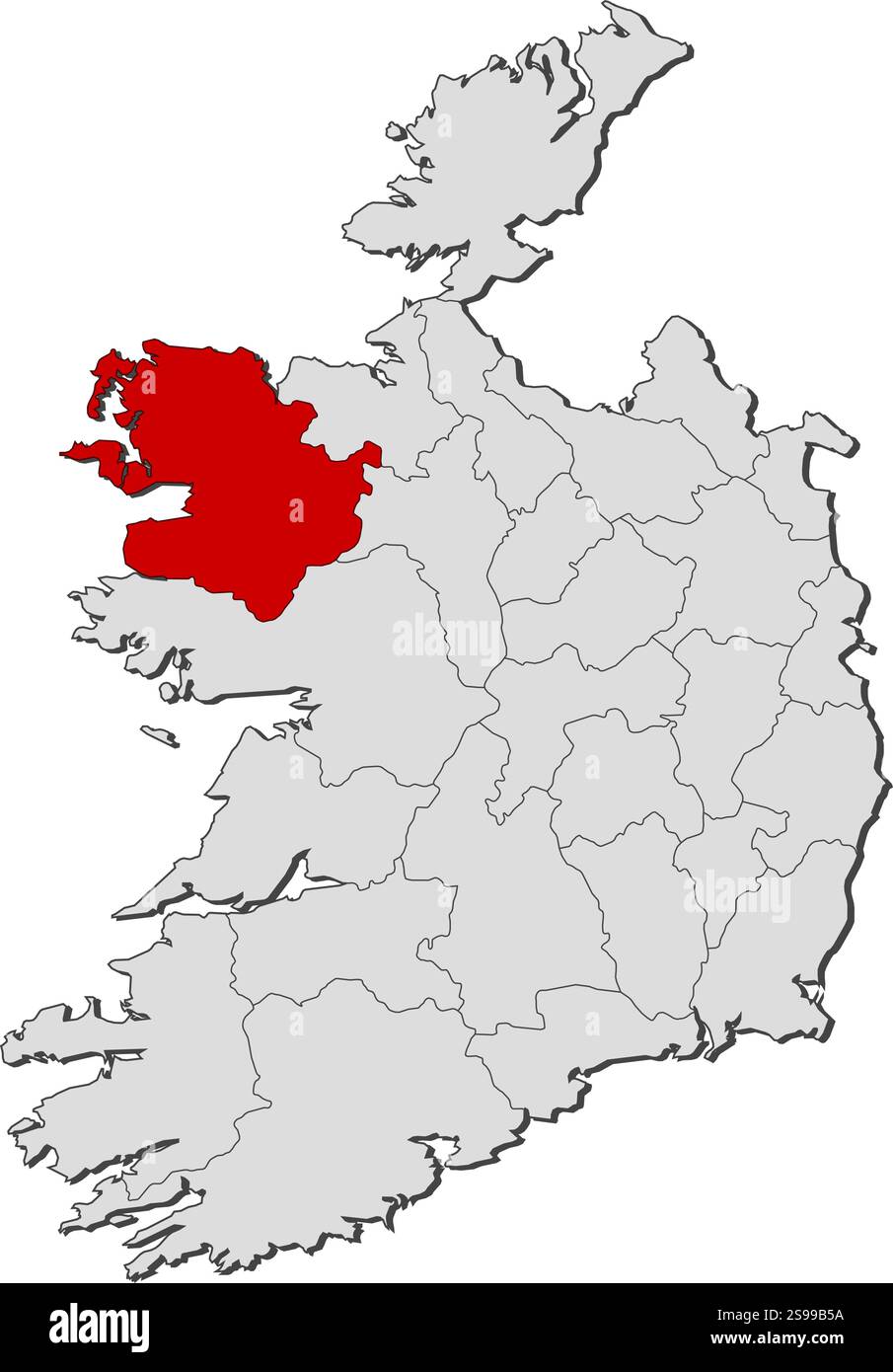 Map of Ireland with the provinces, Mayo is highlighted Stock Vector ...