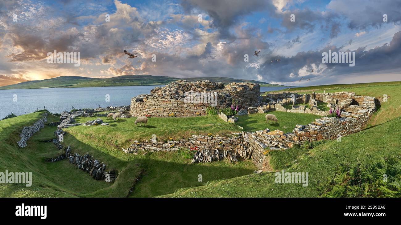 The Broch of Gurness is a rare example of a well preserved fortified ...