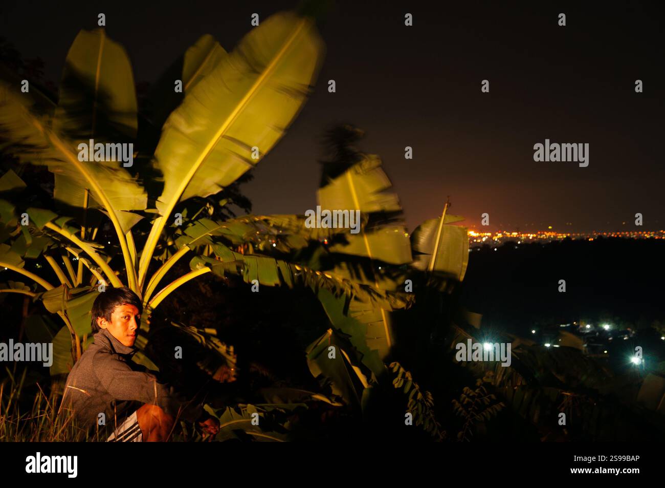 Samarang, Central Java province, Indonesia - June 13, 2010 : Night ...