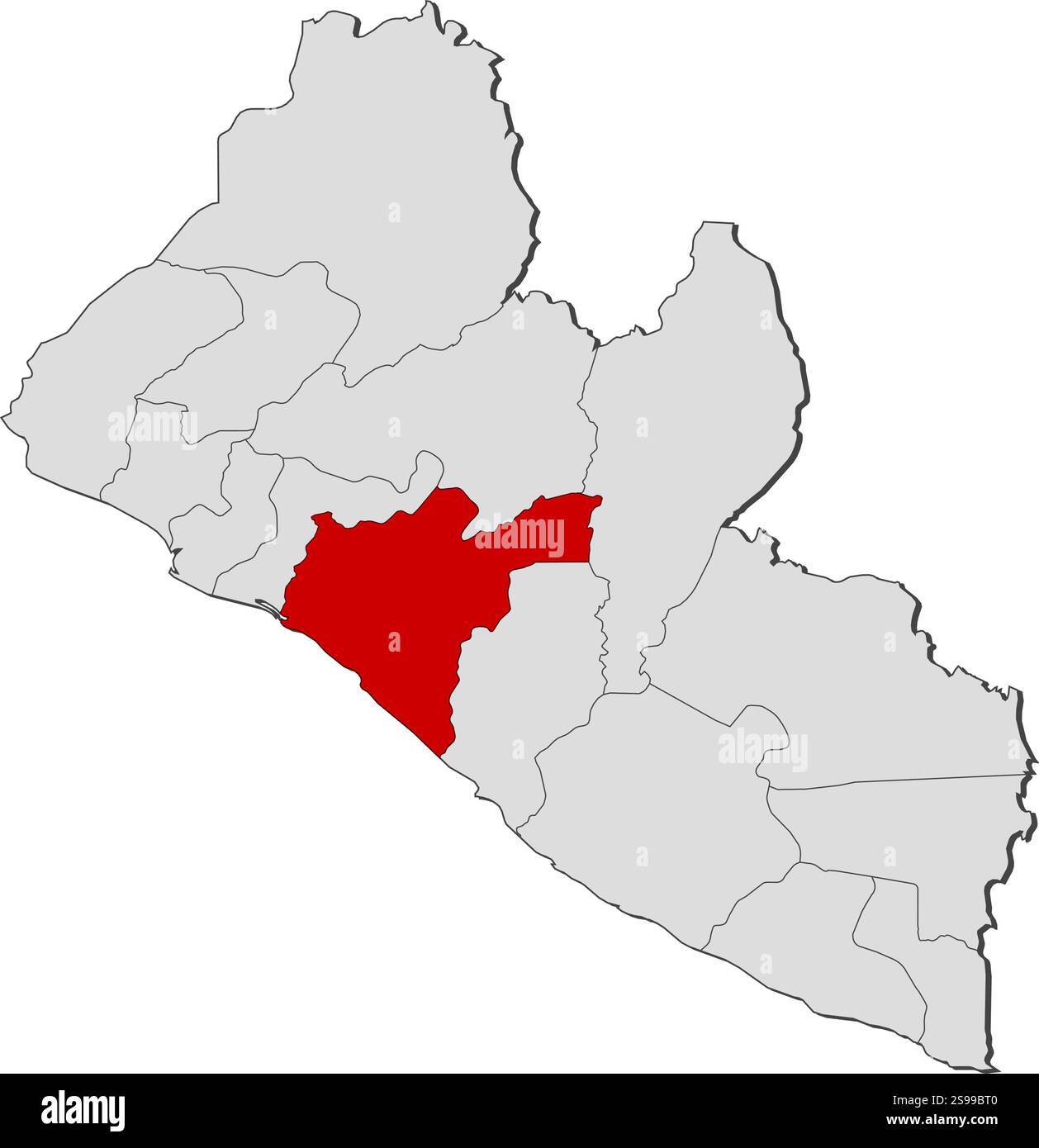 Grand bassa outline map hi-res stock photography and images - Alamy