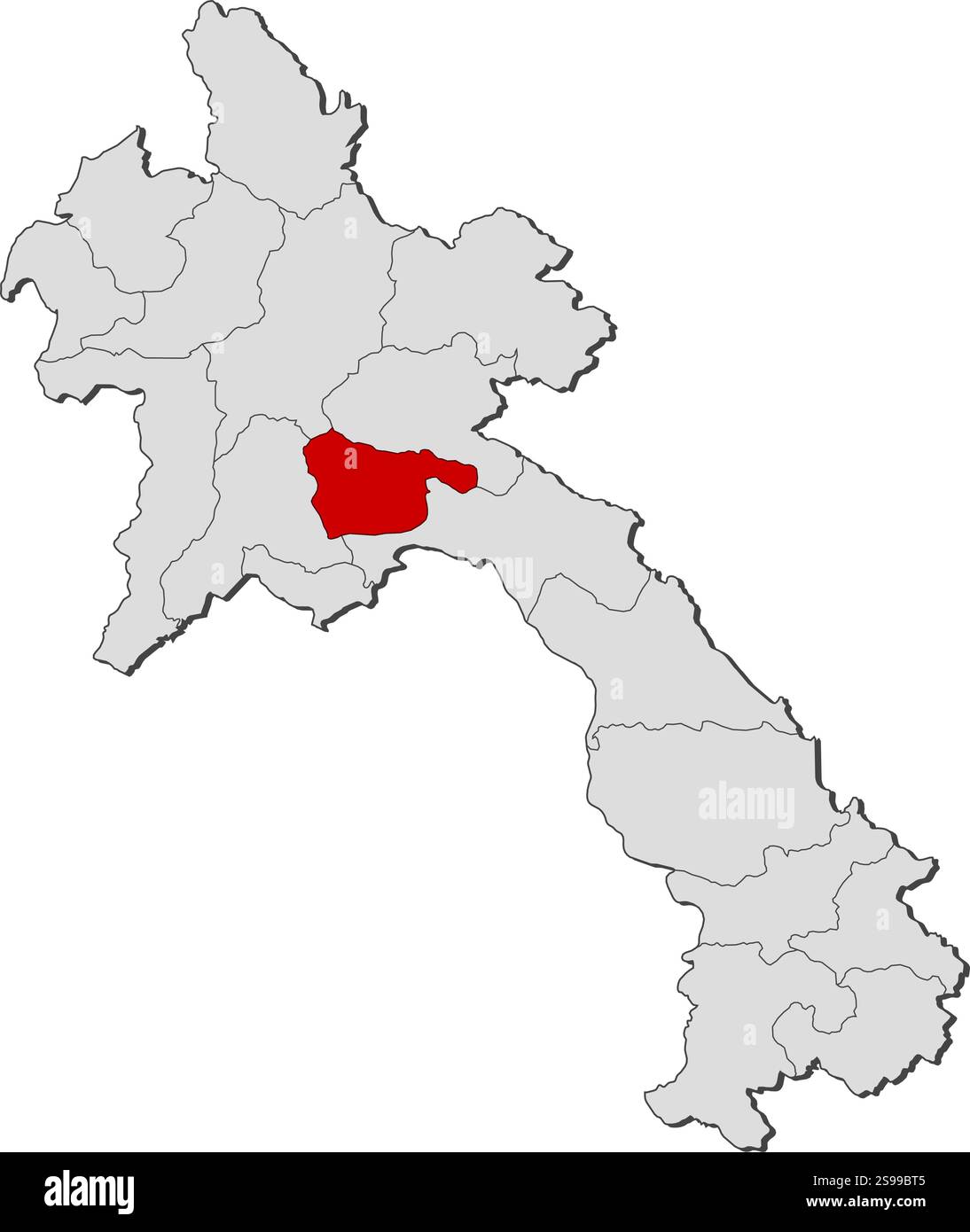 Map of Laos with the provinces, Xaisomboun is highlighted Stock Vector ...