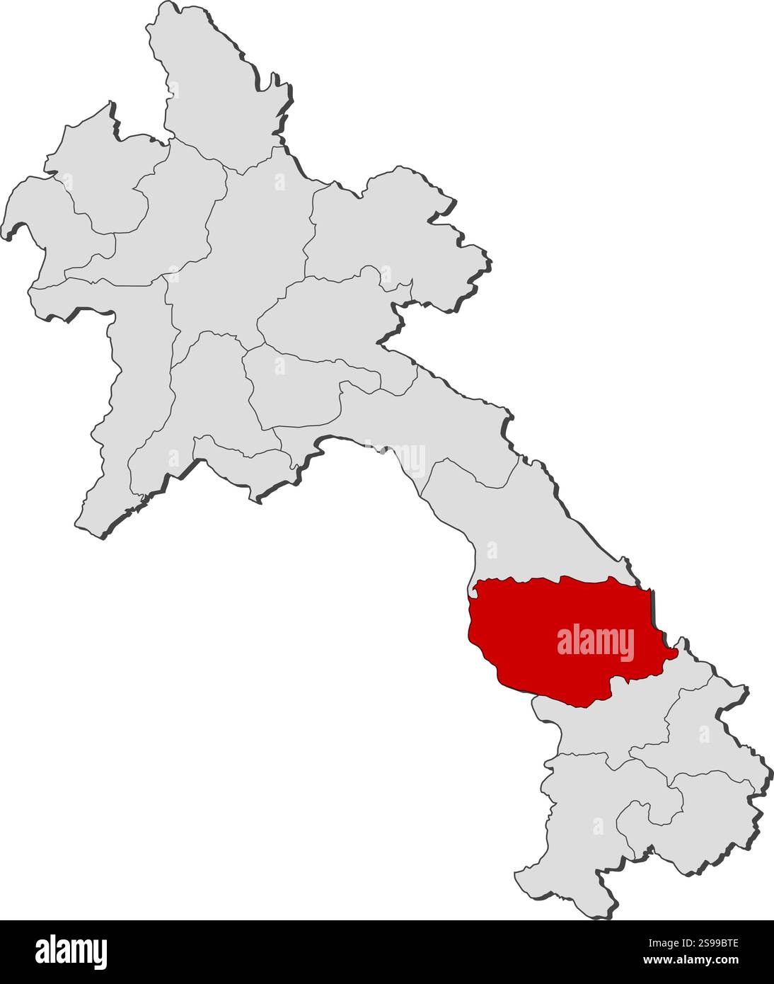 Map of Laos with the provinces, Savannakhet is highlighted Stock Vector ...