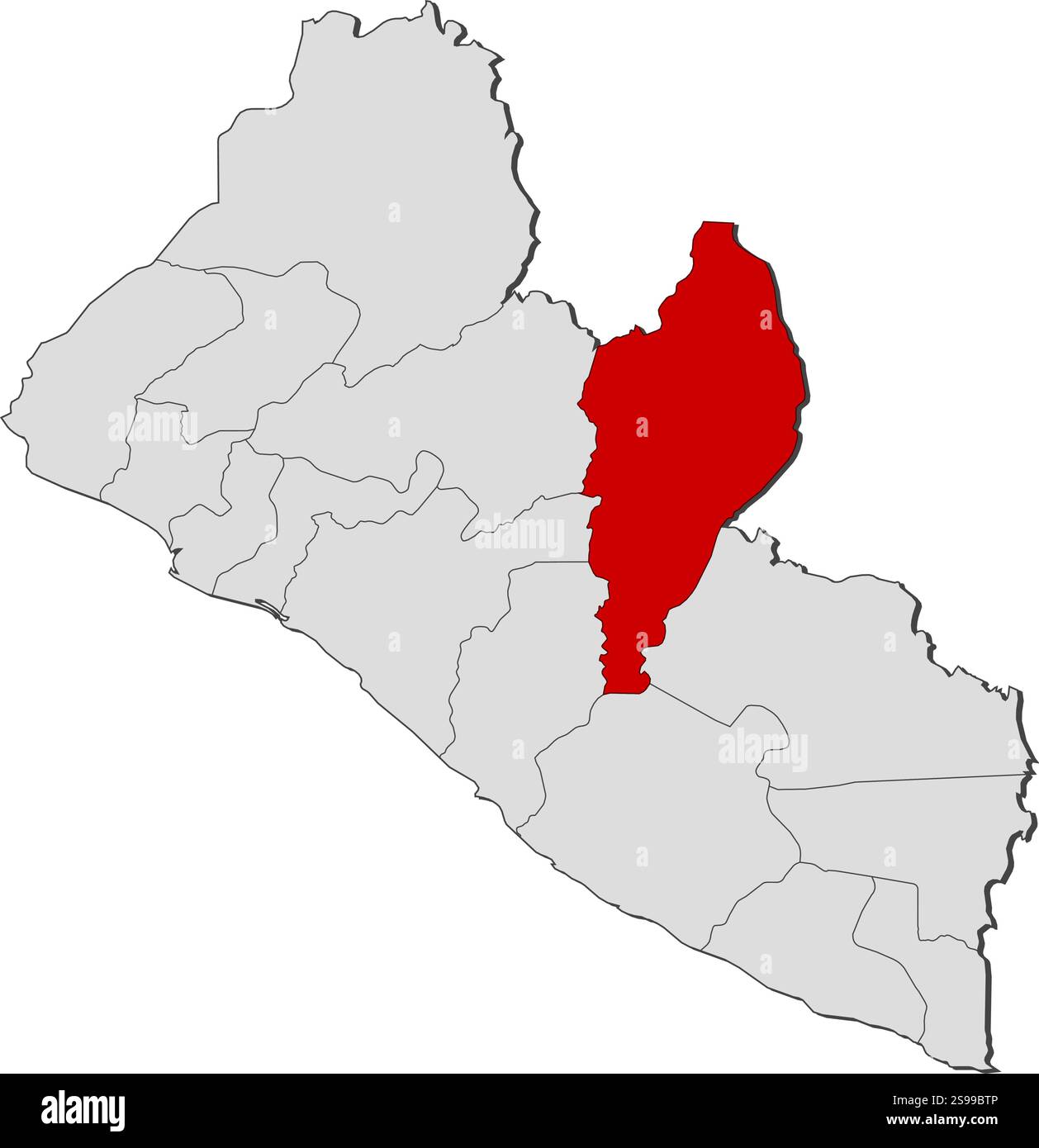 Map of Liberia with the provinces, Nimba is highlighted Stock Vector ...