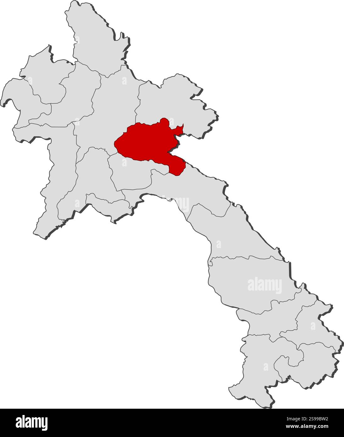 Map of Laos with the provinces, Xieng Khouang is highlighted Stock ...