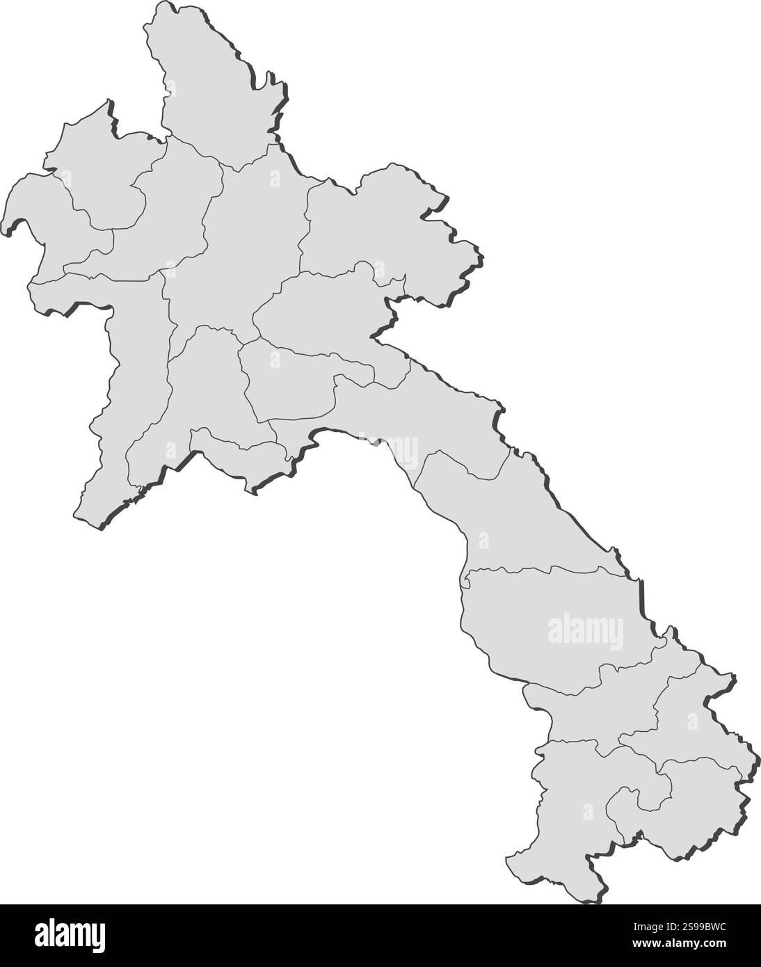 Map of Laos with the provinces Stock Vector Image & Art - Alamy