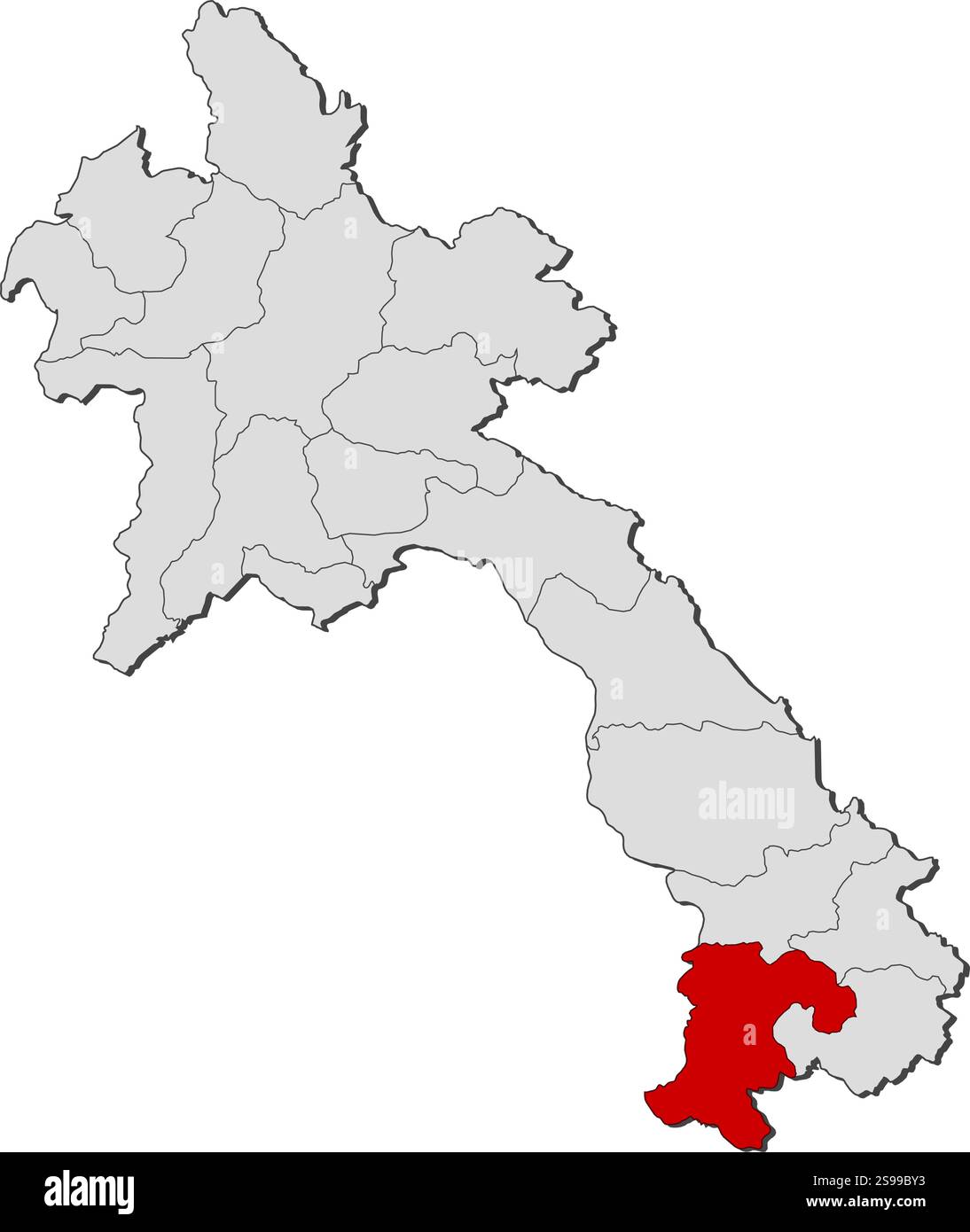 Champasak vector map hi-res stock photography and images - Alamy