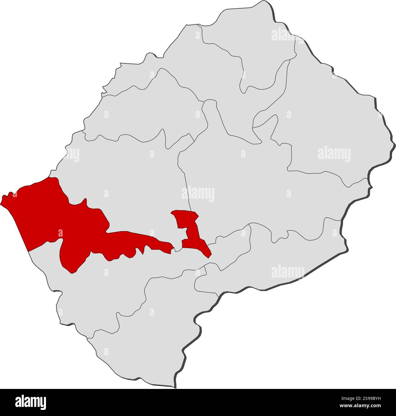 Mafeteng vector map hi-res stock photography and images - Alamy