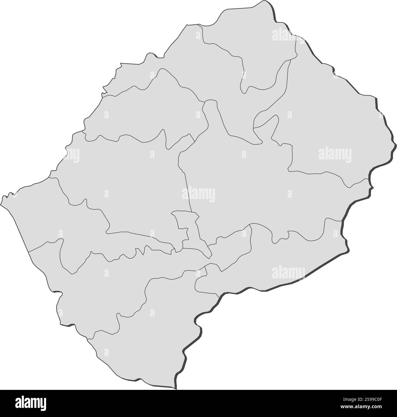 Map of Lesotho with the provinces Stock Vector Image & Art - Alamy