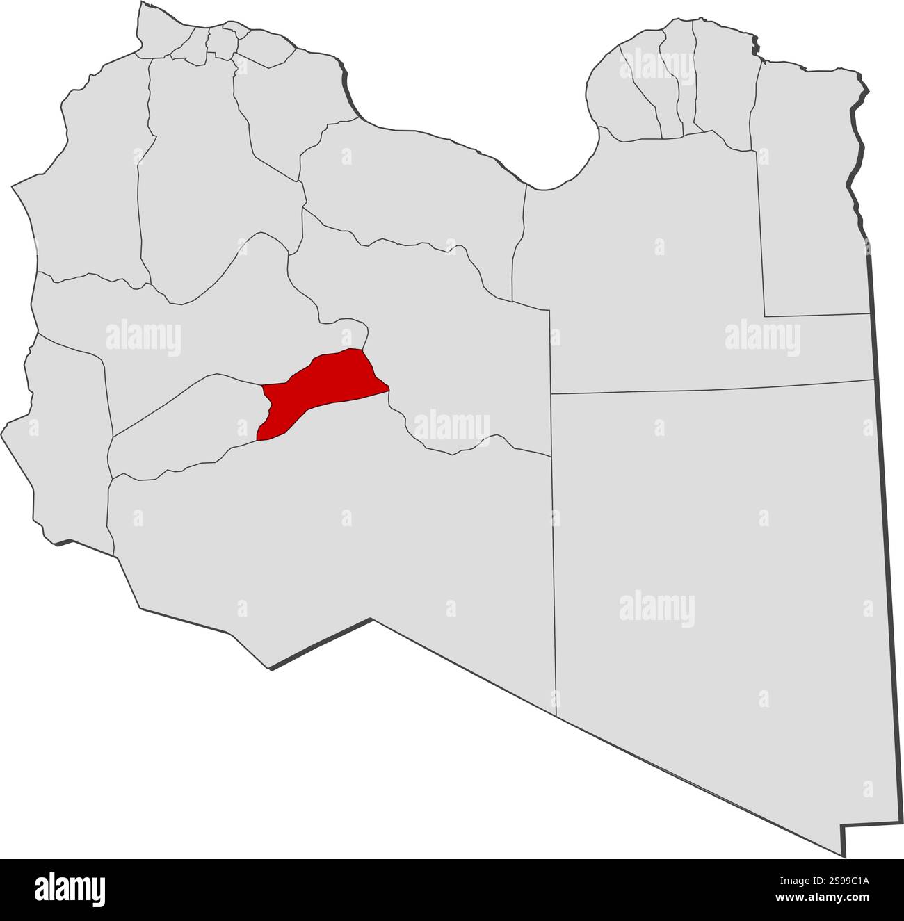 Map of Libya with the provinces, Sabha is highlighted Stock Vector ...