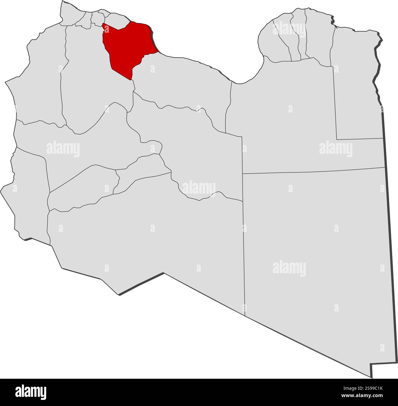 Map of Libya with the provinces, Misrata is highlighted Stock Vector ...