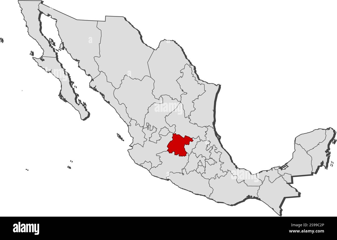 Map of Mexico with the provinces, Guanajuato is highlighted Stock ...