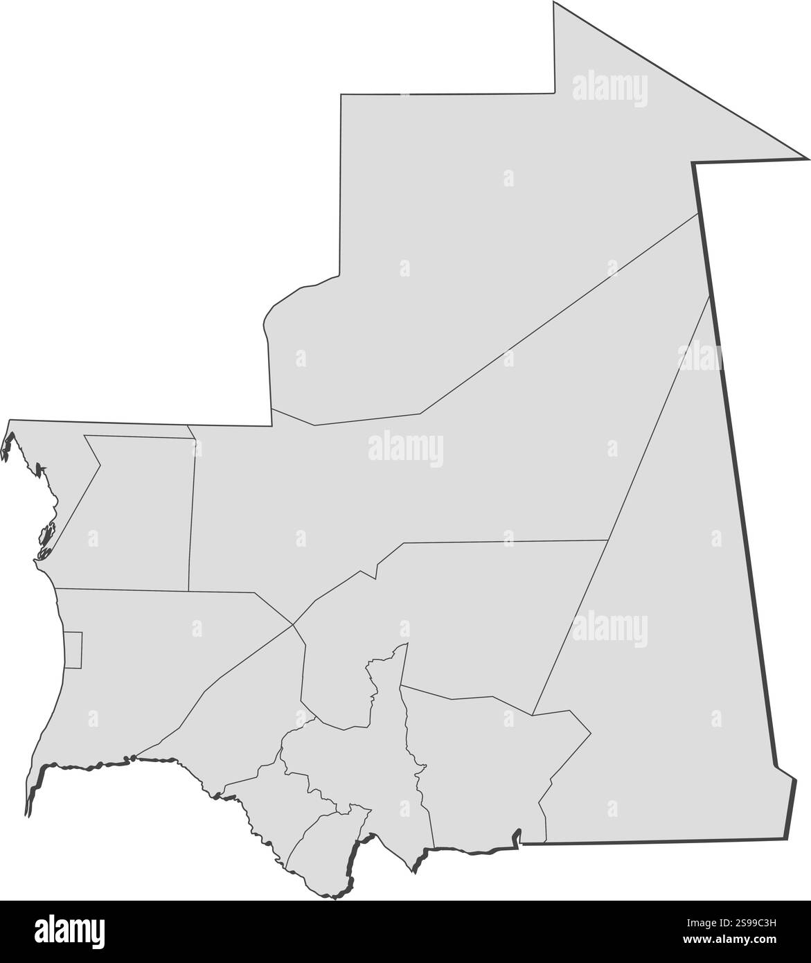 Map of Mauritania with the provinces Stock Vector Image & Art - Alamy