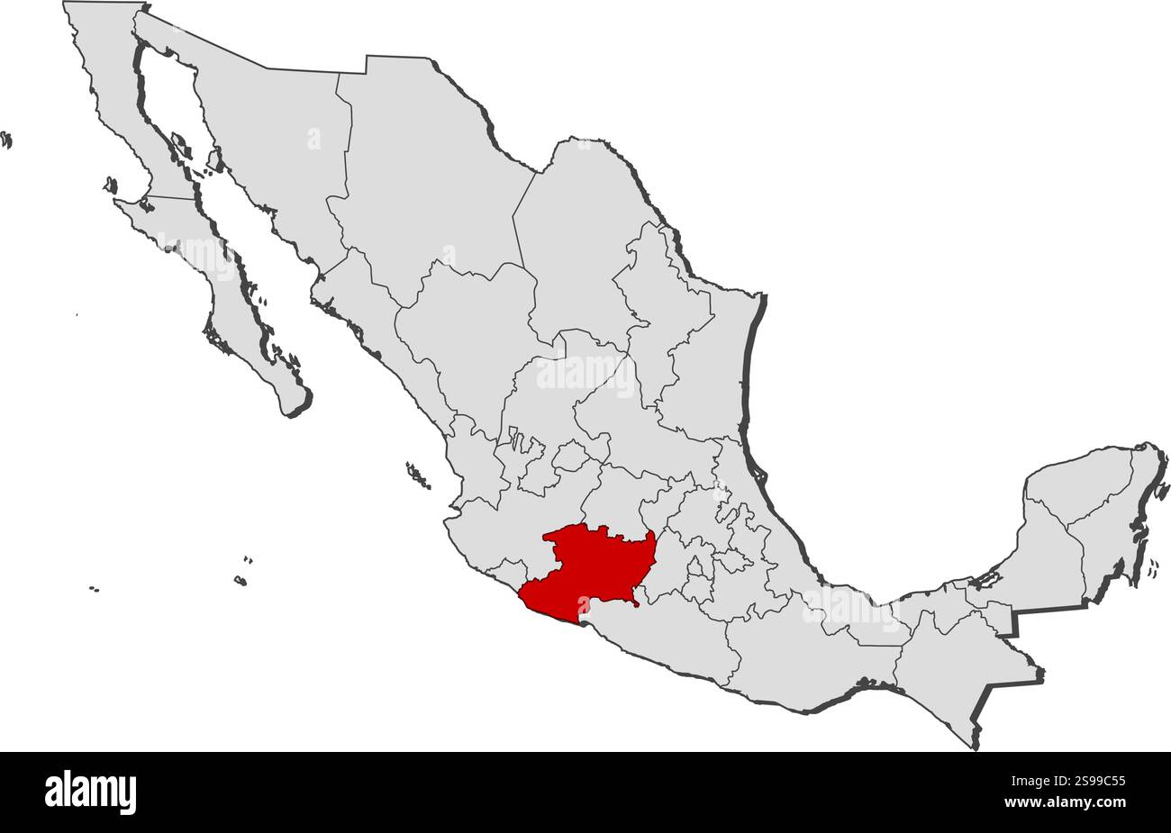 Michoacan outline Cut Out Stock Images & Pictures - Alamy