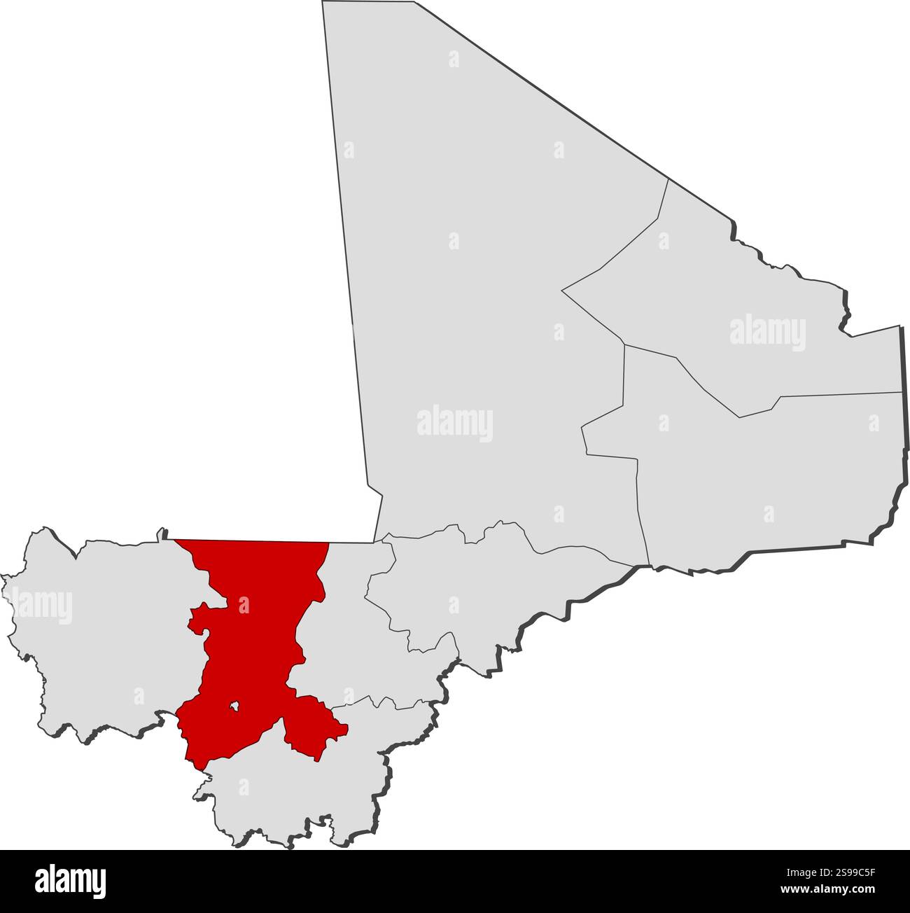 Map of Mali with the provinces, Koulikoro is highlighted Stock Vector ...
