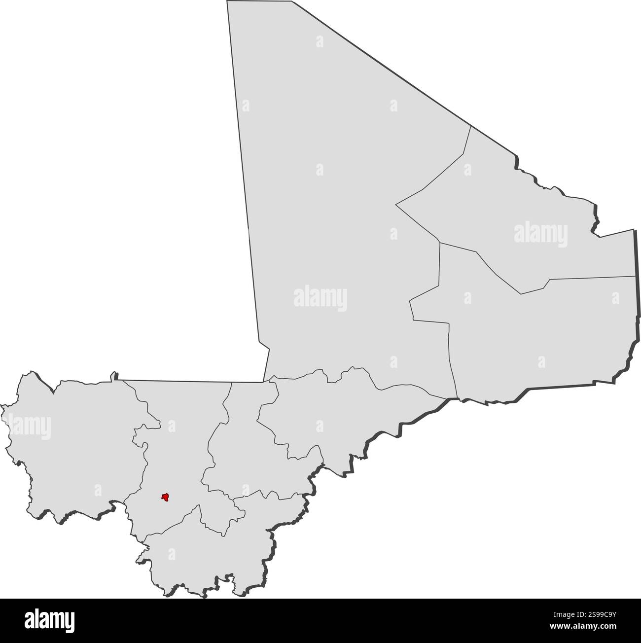 Map of Mali with the provinces, Bamako is highlighted Stock Vector ...