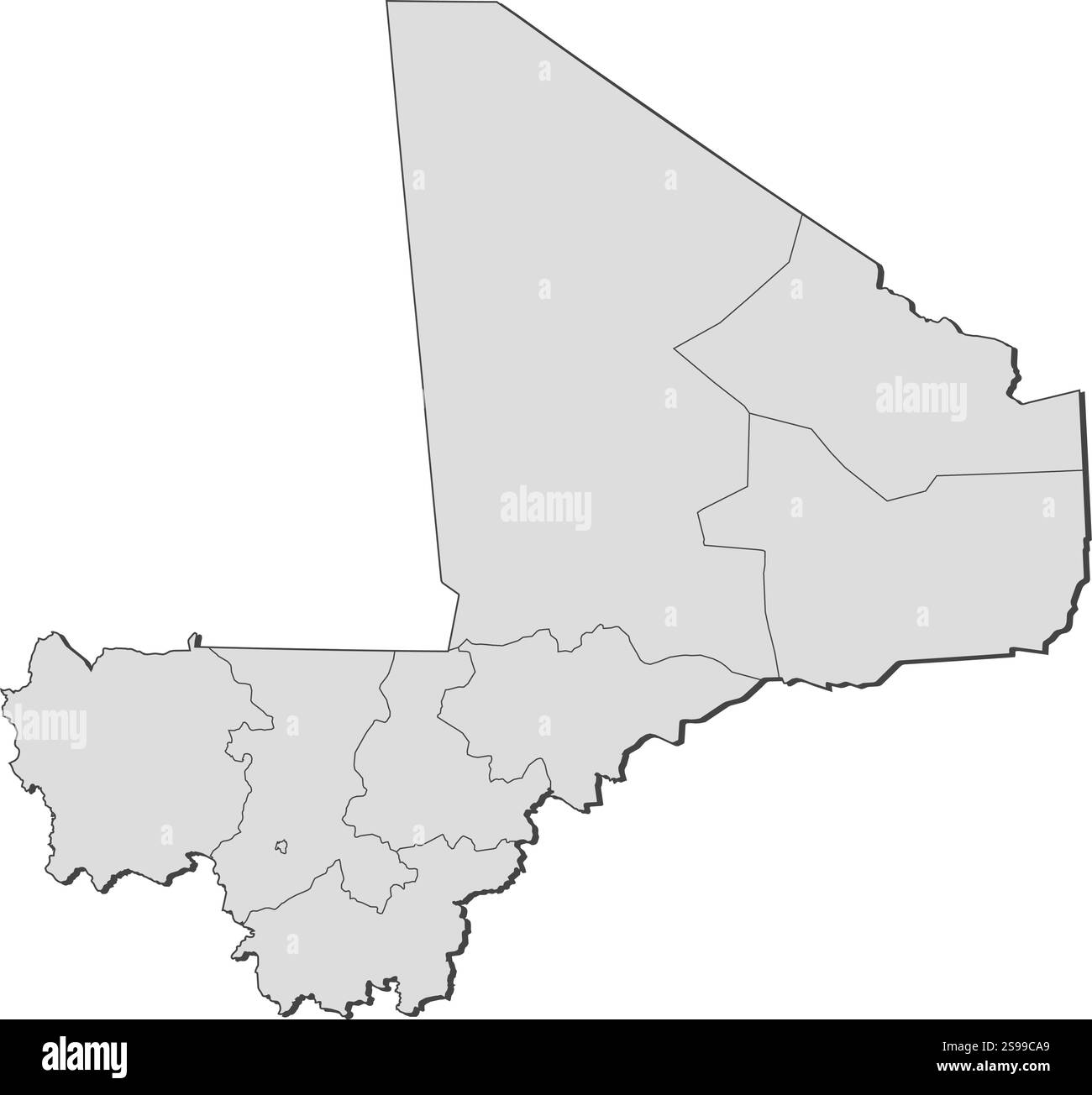 Map of Mali with the provinces Stock Vector Image & Art - Alamy