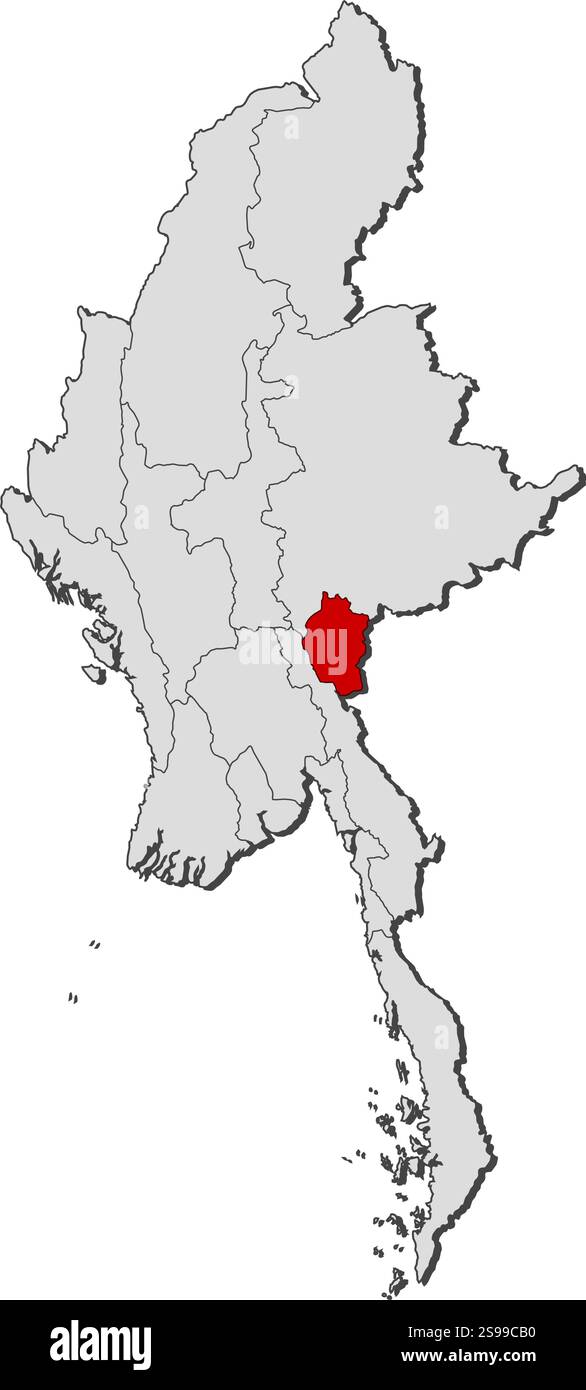 Kayah outline map hi-res stock photography and images - Alamy