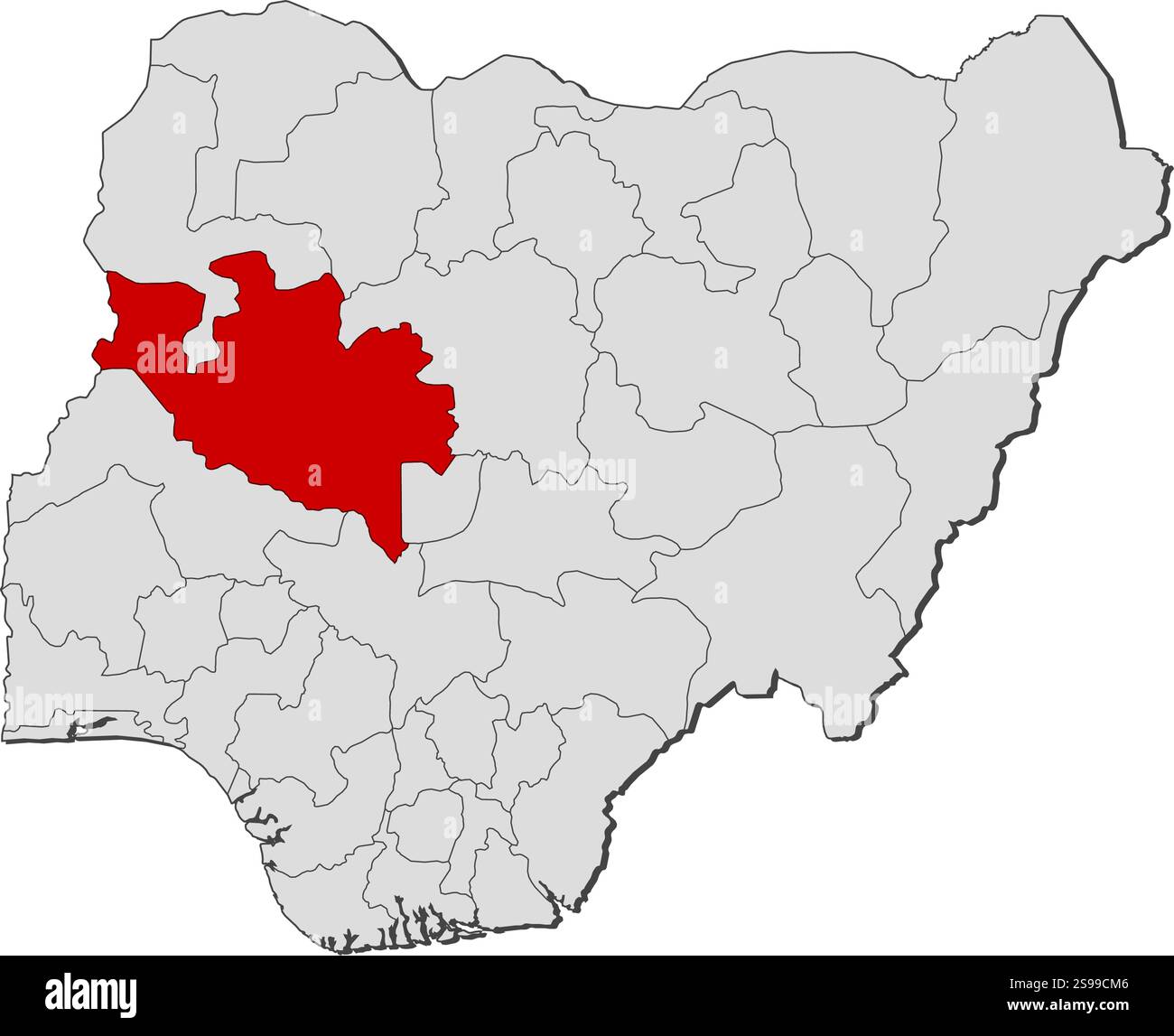 Map of Nigeria with the provinces, Niger is highlighted Stock Vector ...