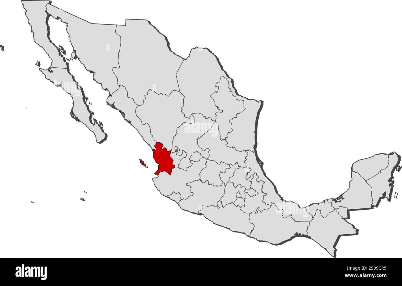 Map mexico provinces nayarit hi-res stock photography and images - Alamy