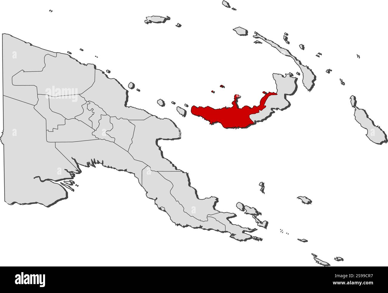 Map of Papua New Guinea with the provinces, West New Britain is ...