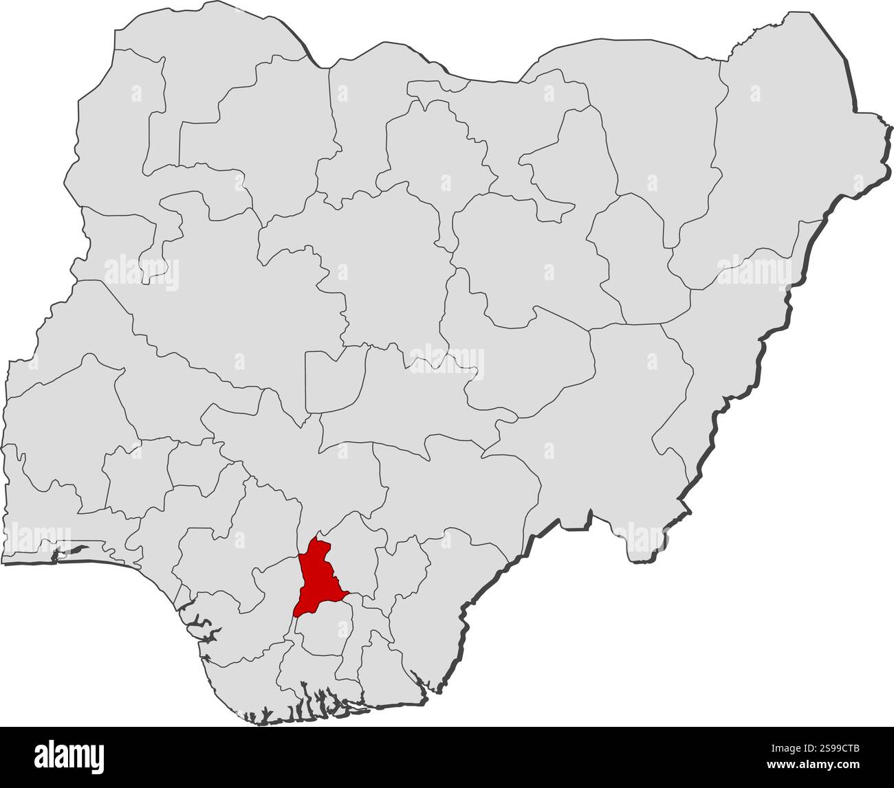 Map of Nigeria with the provinces, Anambra is highlighted Stock Vector ...