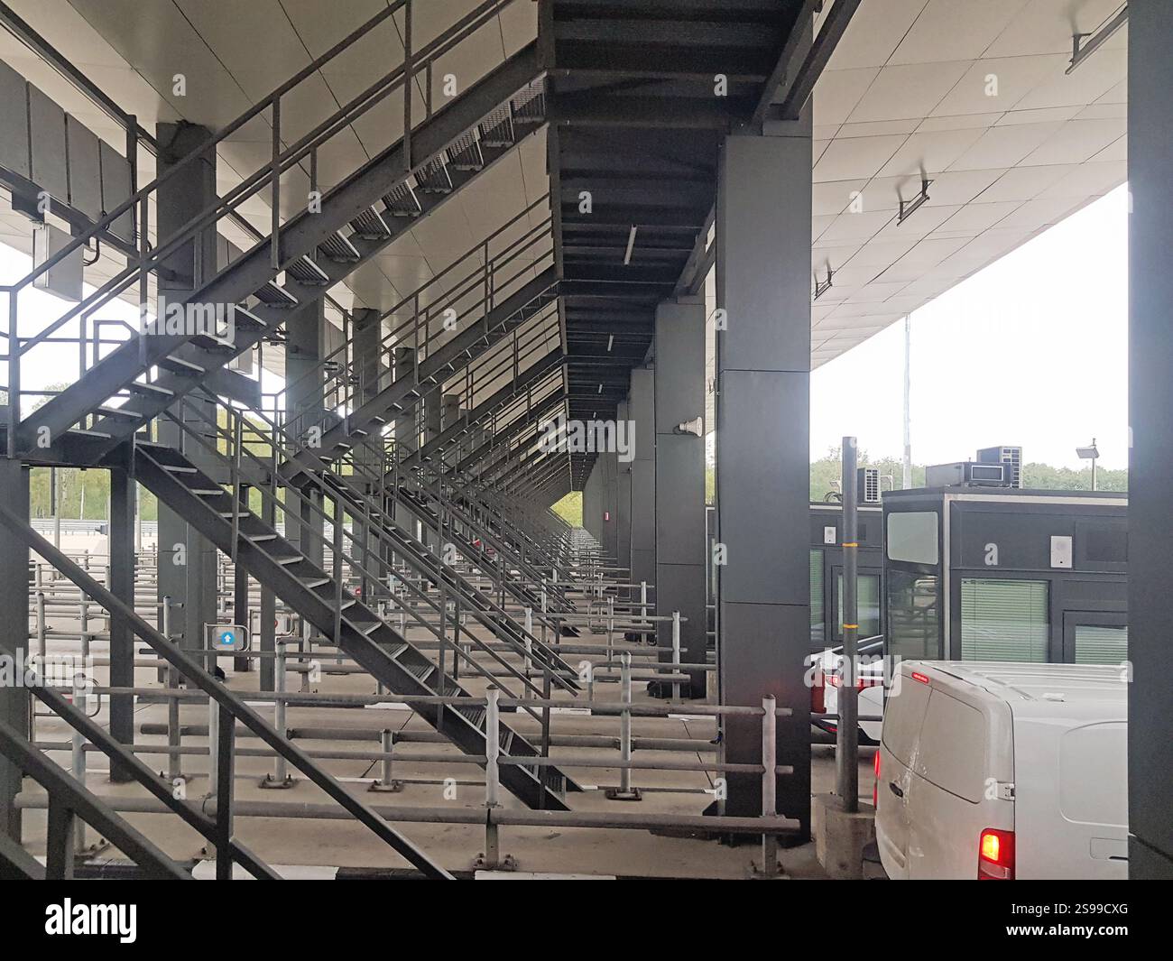 Entrance to the toll road section or border crossing Stock Photo - Alamy