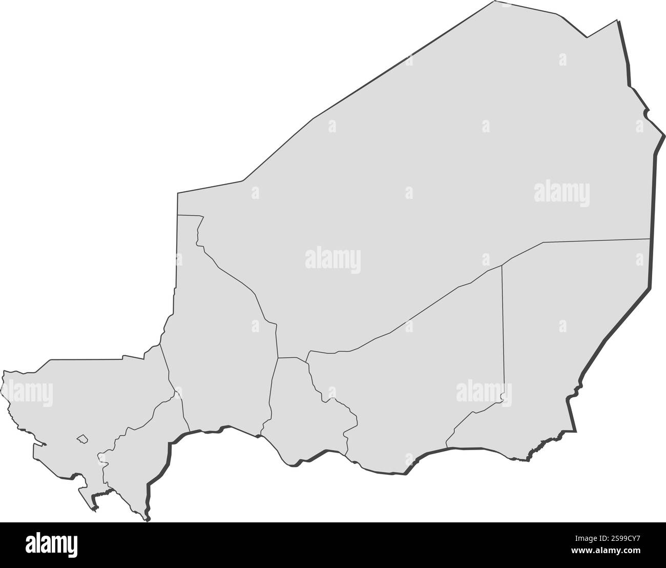 Map of Niger with the provinces Stock Vector Image & Art - Alamy