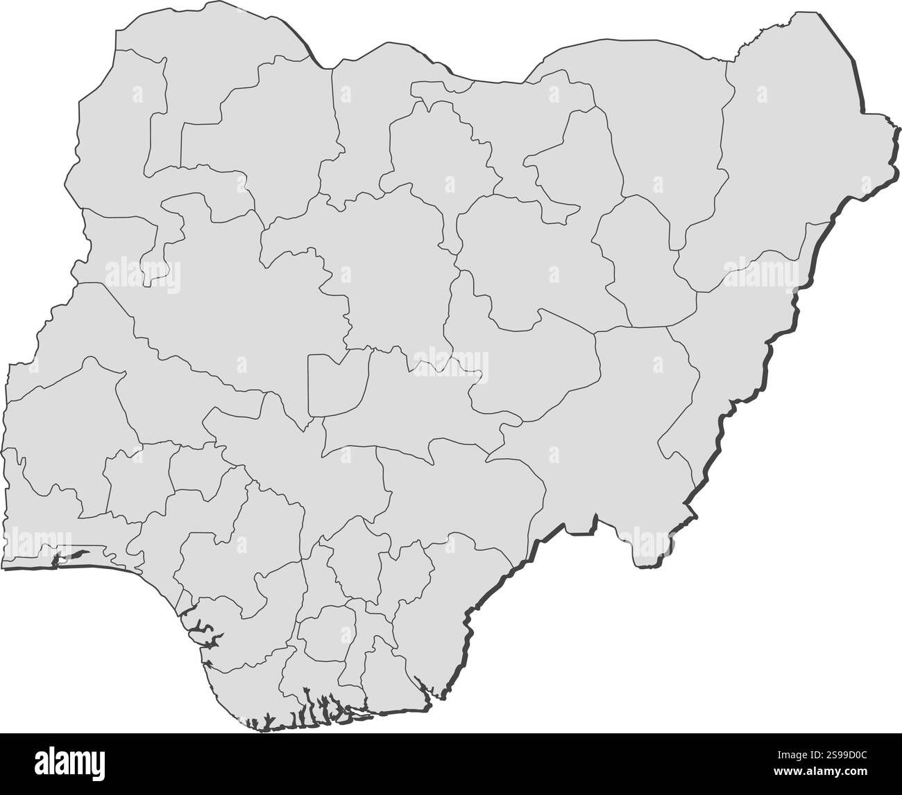 Nigeria plain country map Stock Vector Images - Alamy