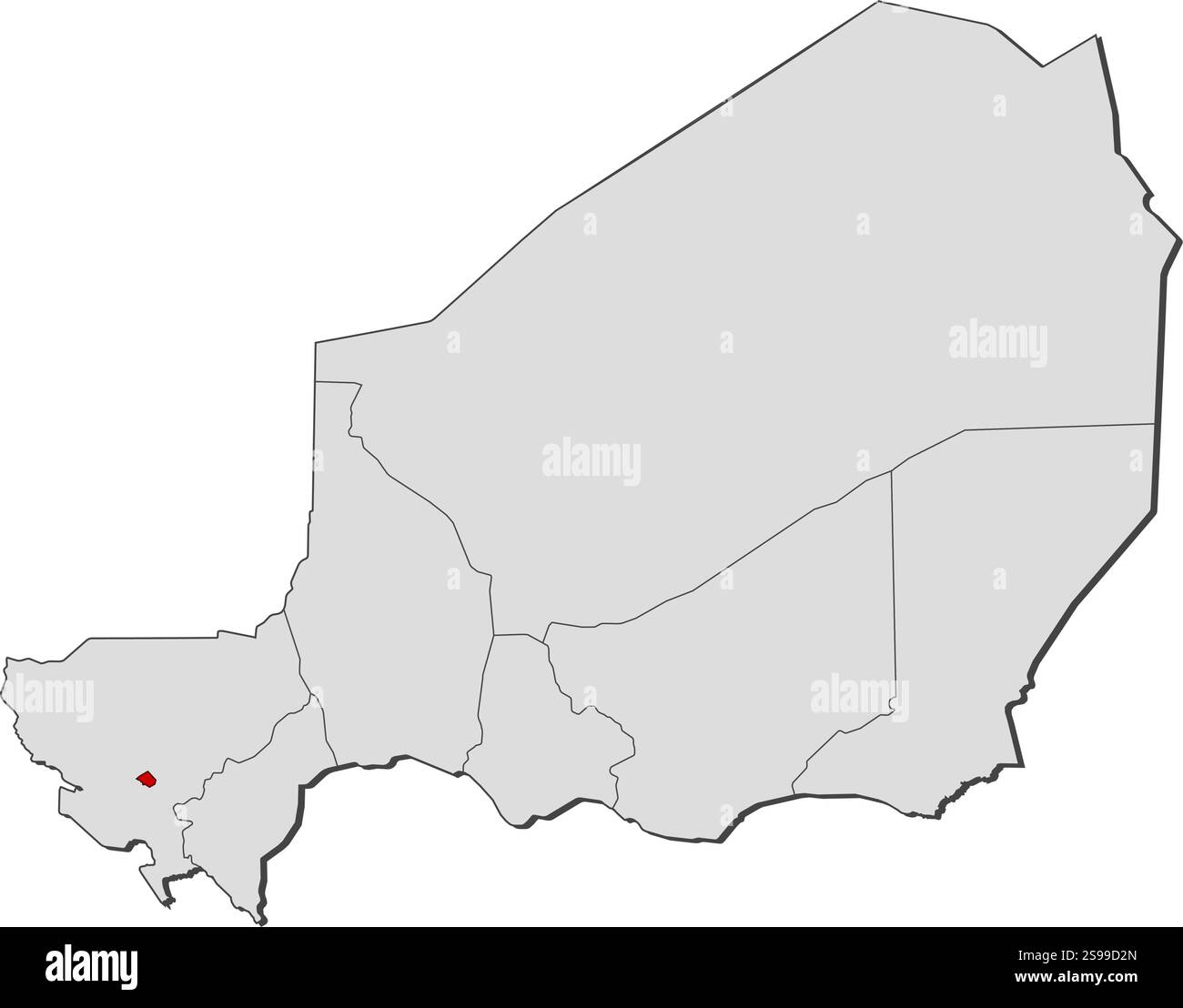Map of Niger with the provinces, Niamey is highlighted Stock Vector ...