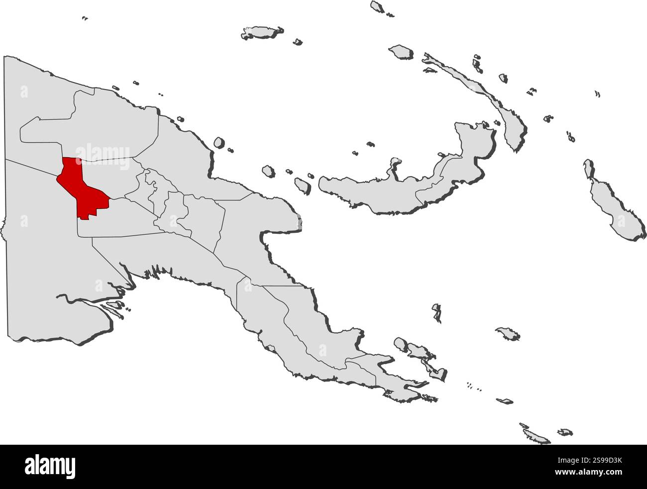 Map of Papua New Guinea with the provinces, Hela is highlighted Stock ...