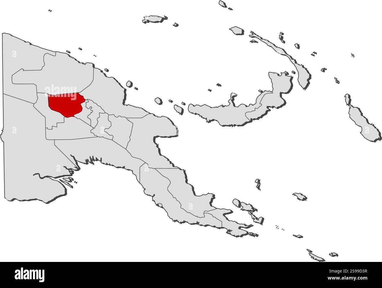 Map of Papua New Guinea with the provinces, Enga is highlighted Stock ...