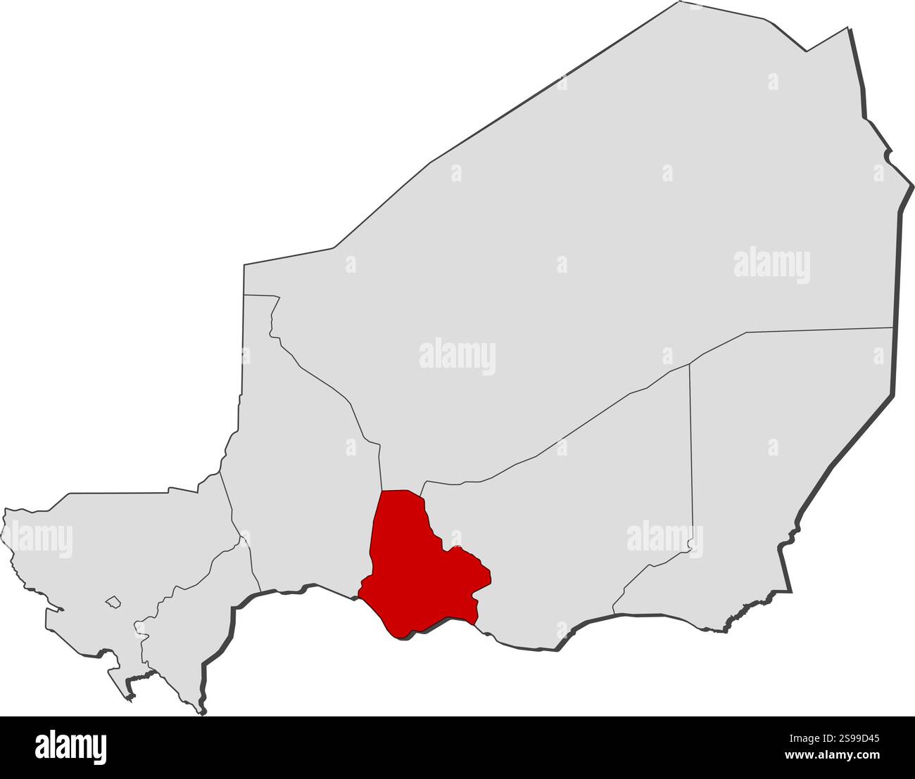 Map of Niger with the provinces, Maradi is highlighted Stock Vector ...