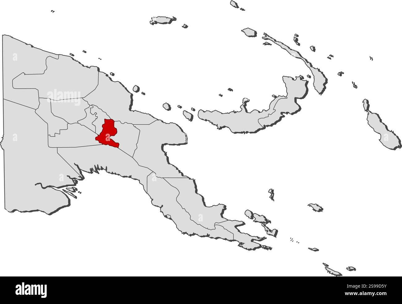 Map of Papua New Guinea with the provinces, Simbu is highlighted Stock ...