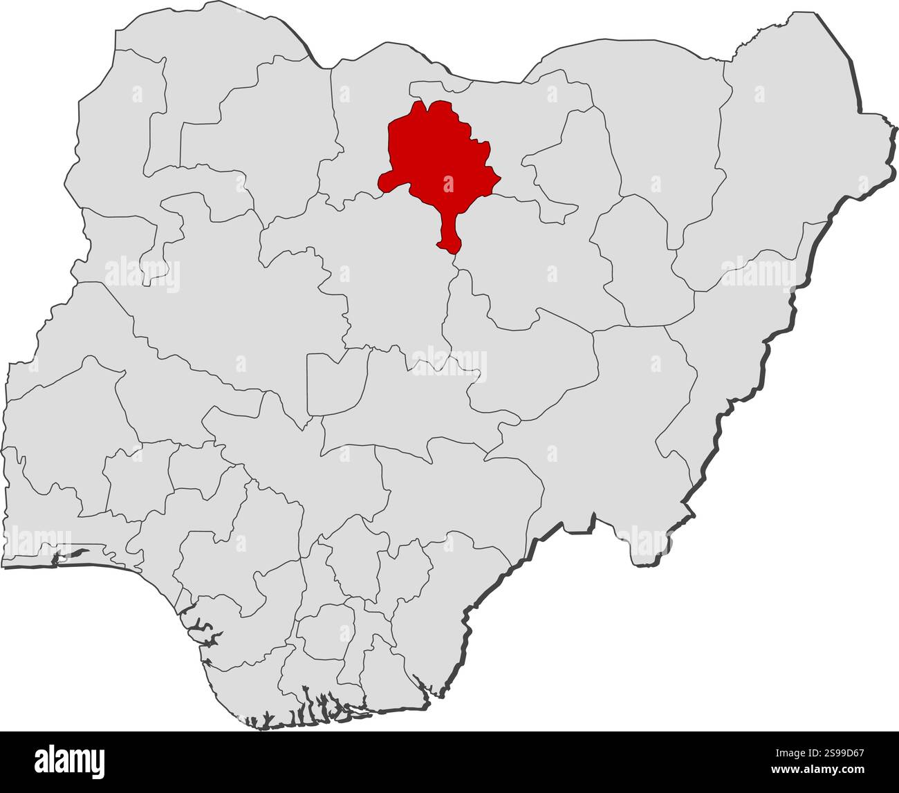 Map of Nigeria with the provinces, Kano is highlighted Stock Vector ...