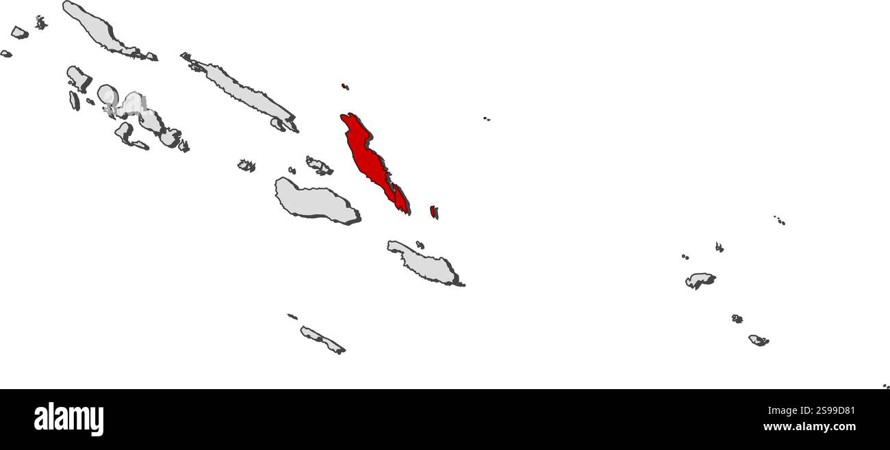 Map of Solomon Islands with the provinces, Malaita is highlighted Stock ...