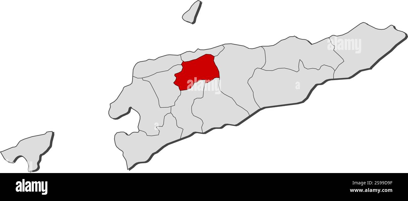 Map of East Timor with the provinces, Aileu is highlighted Stock Vector ...