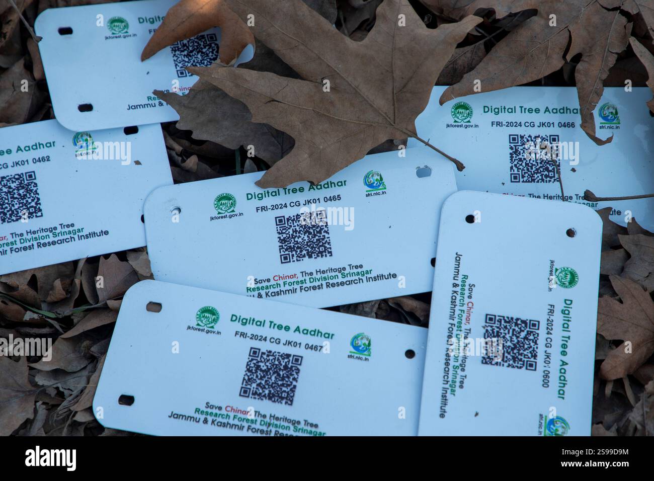 The QR code-based Geographic Information Systems (GIS) plates are seen ...