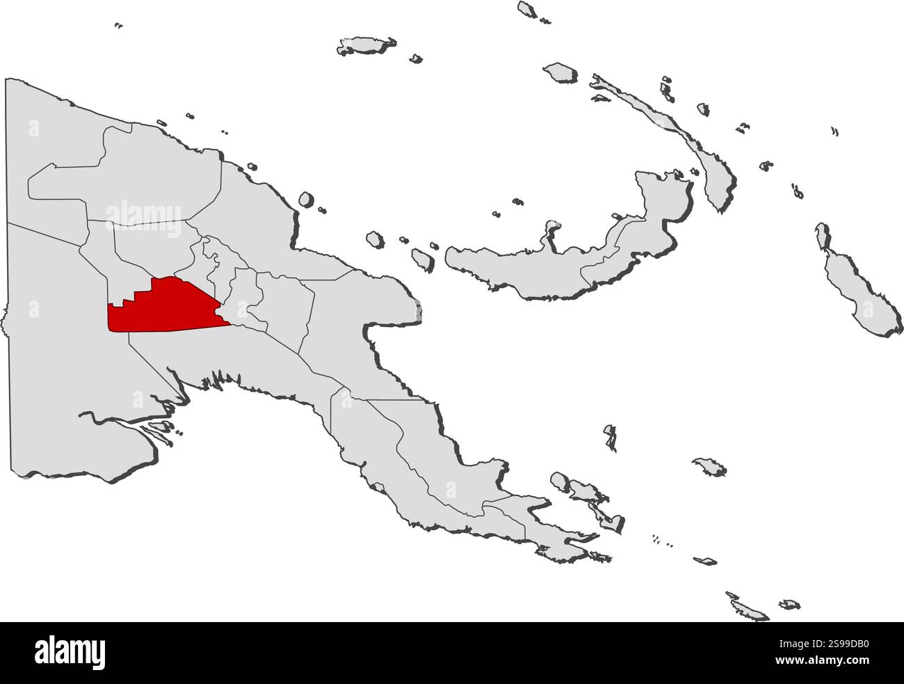 Map of Papua New Guinea with the provinces, Southern Highlands is ...