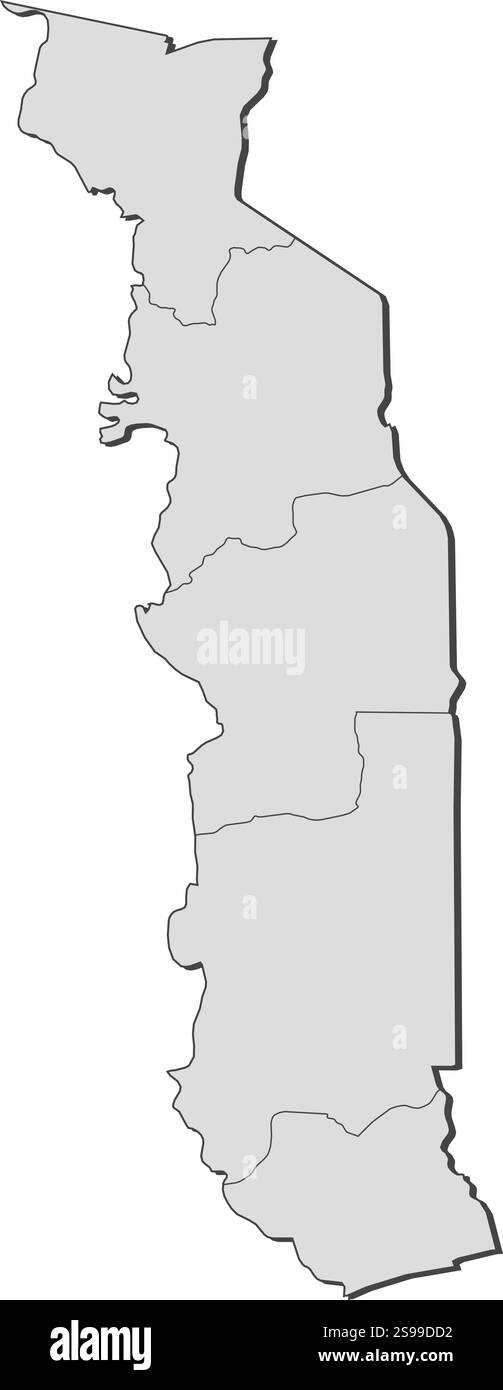 Map of Togo with the provinces Stock Vector Image & Art - Alamy