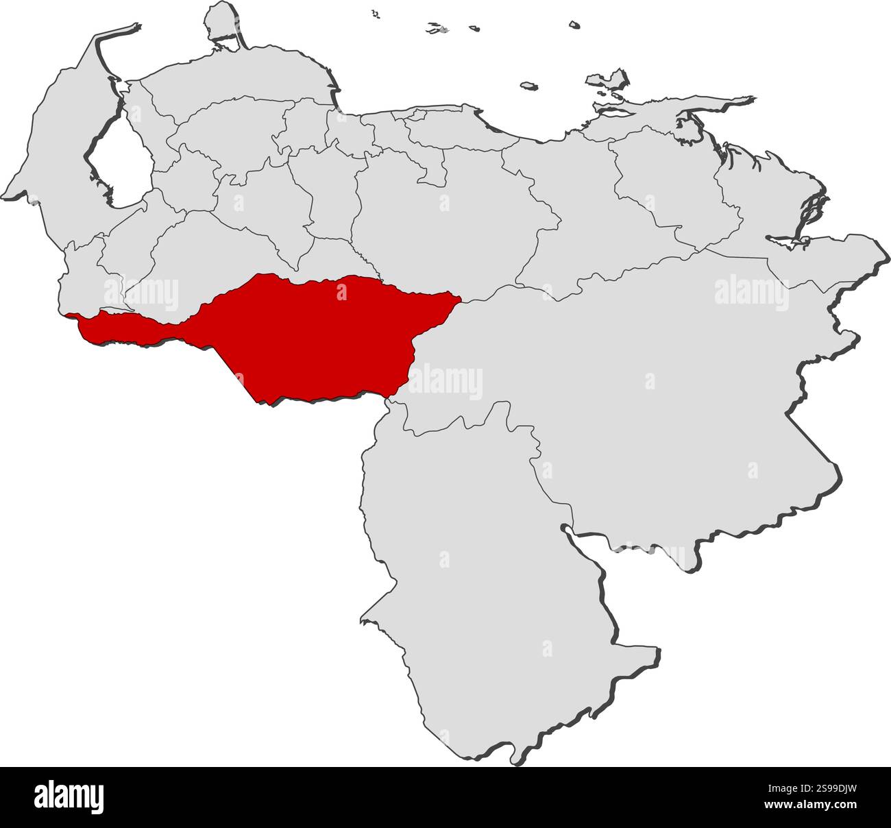 Vector map of apure hi-res stock photography and images - Alamy