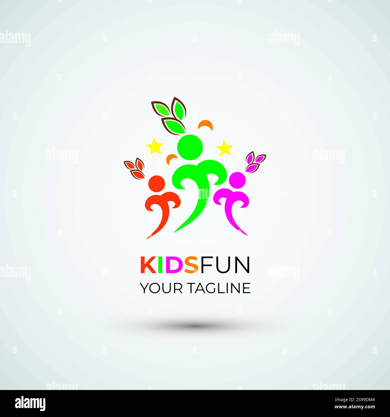 Kids fun icon preschool and children logo template design Stock Vector ...