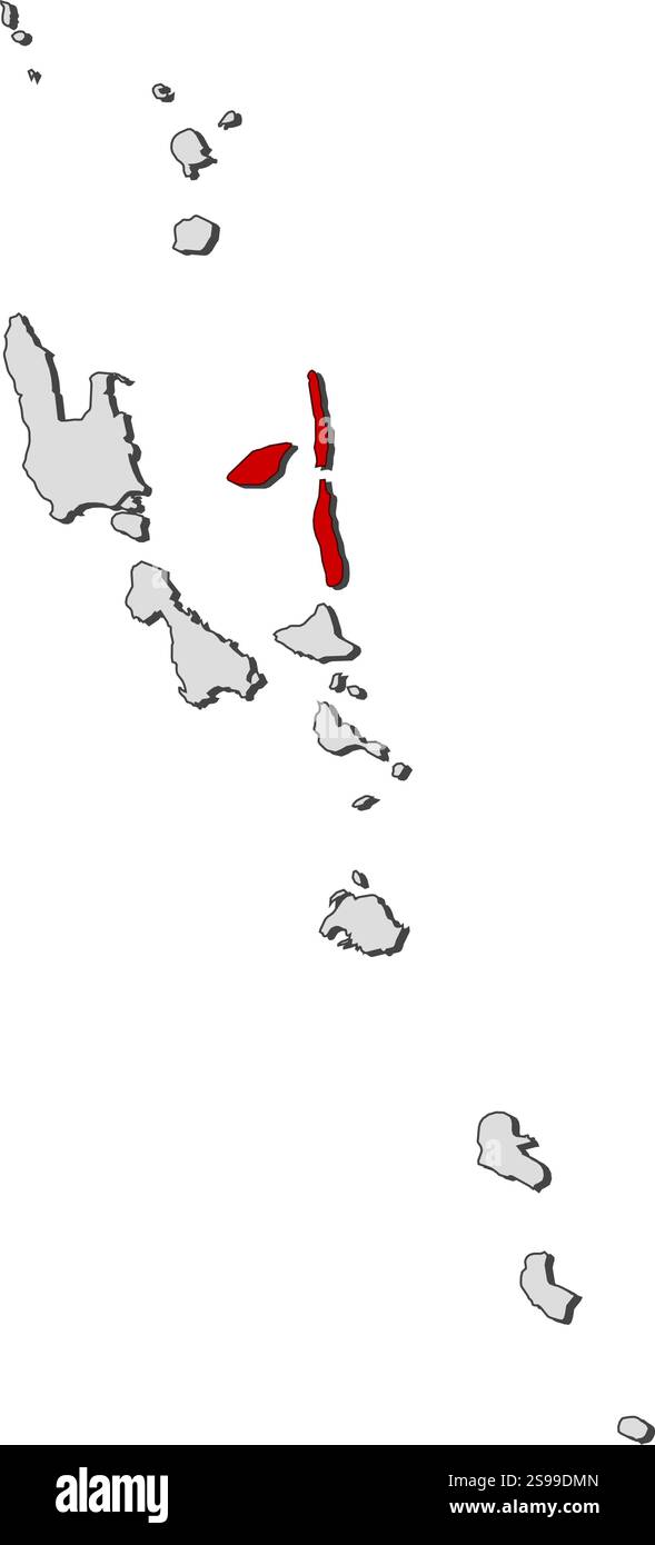 Map of Vanuatu with the provinces, Penama is highlighted Stock Vector ...