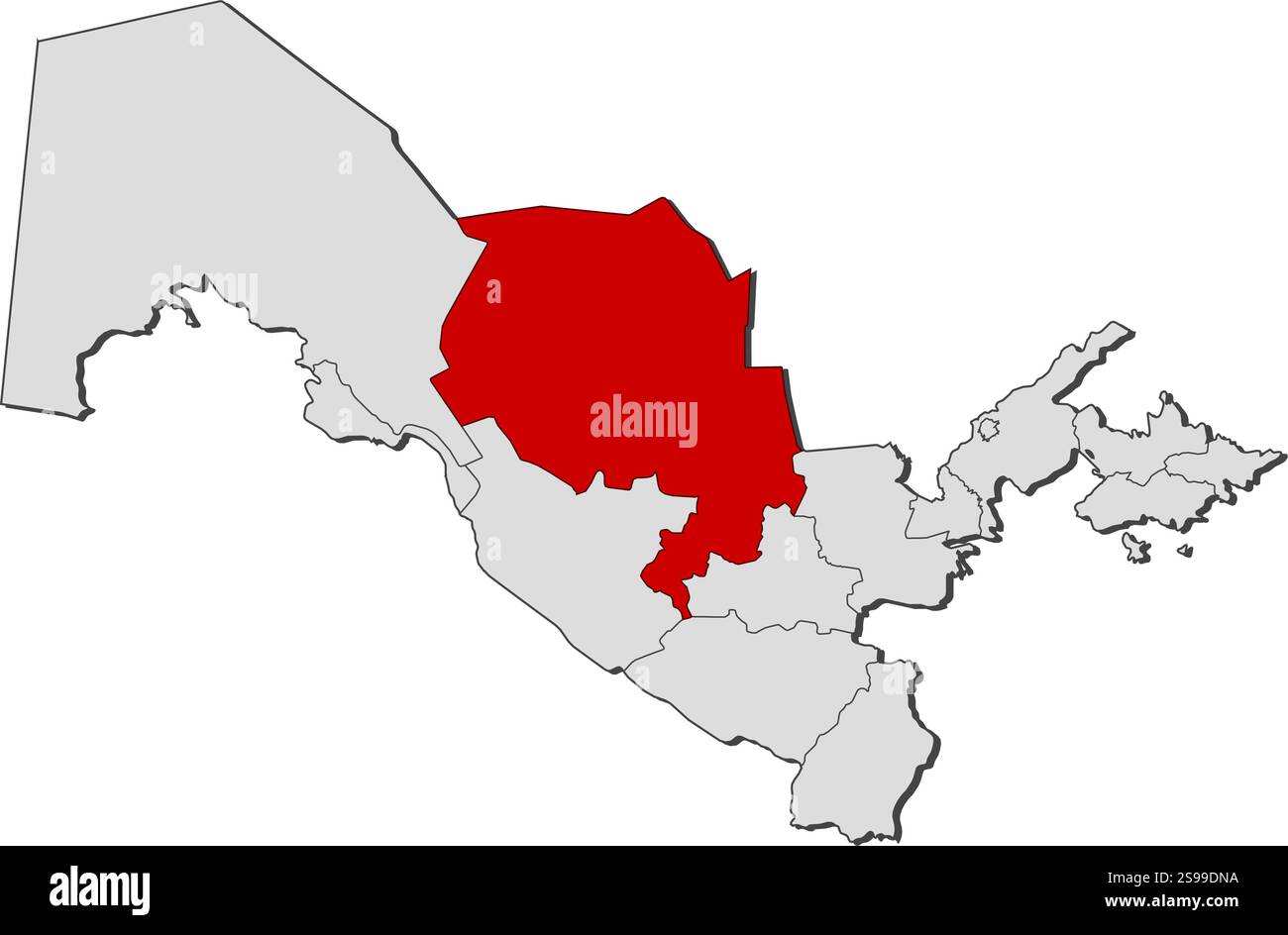 Map of Uzbekistan with the provinces, Navoiy is highlighted Stock ...