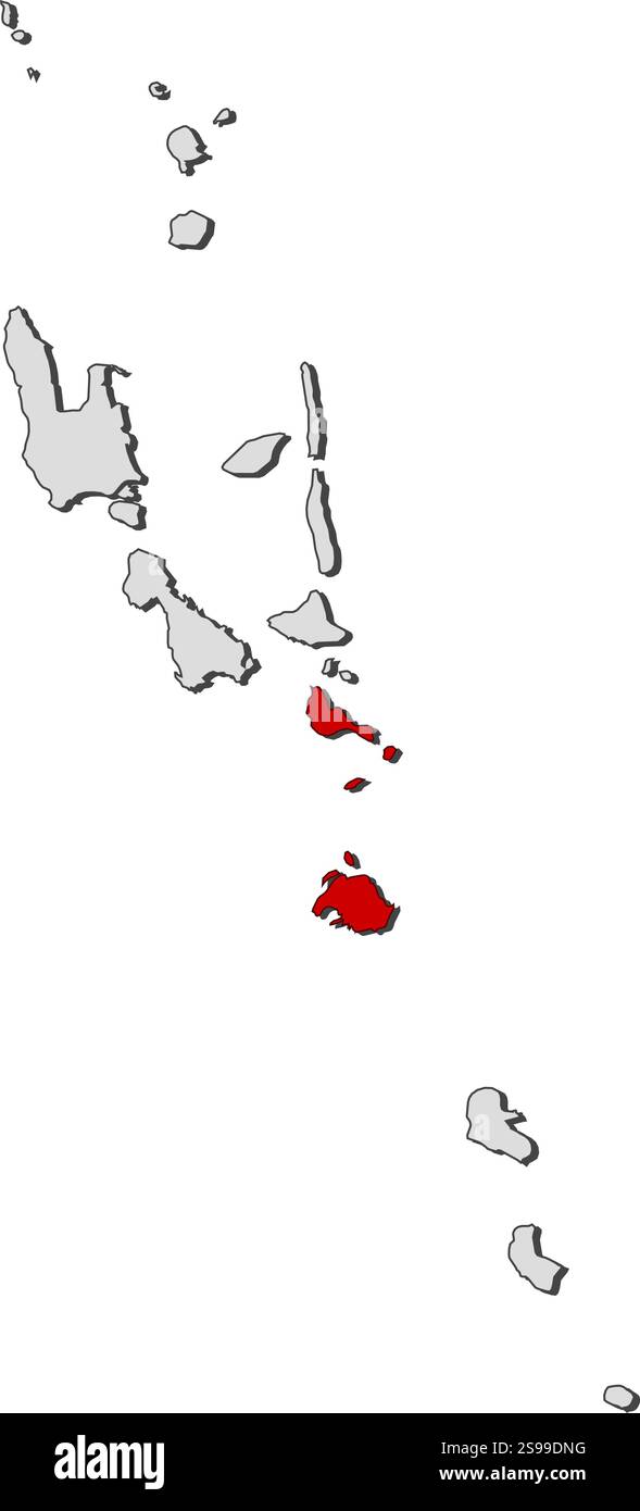 Map of Vanuatu with the provinces, Shefa is highlighted Stock Vector ...