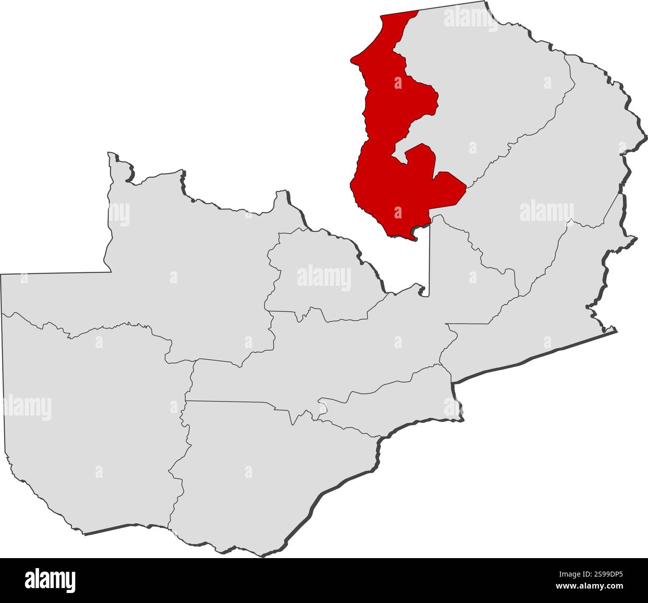 Map of Zambia with the provinces, Luapula is highlighted Stock Vector Image & Art - Alamy