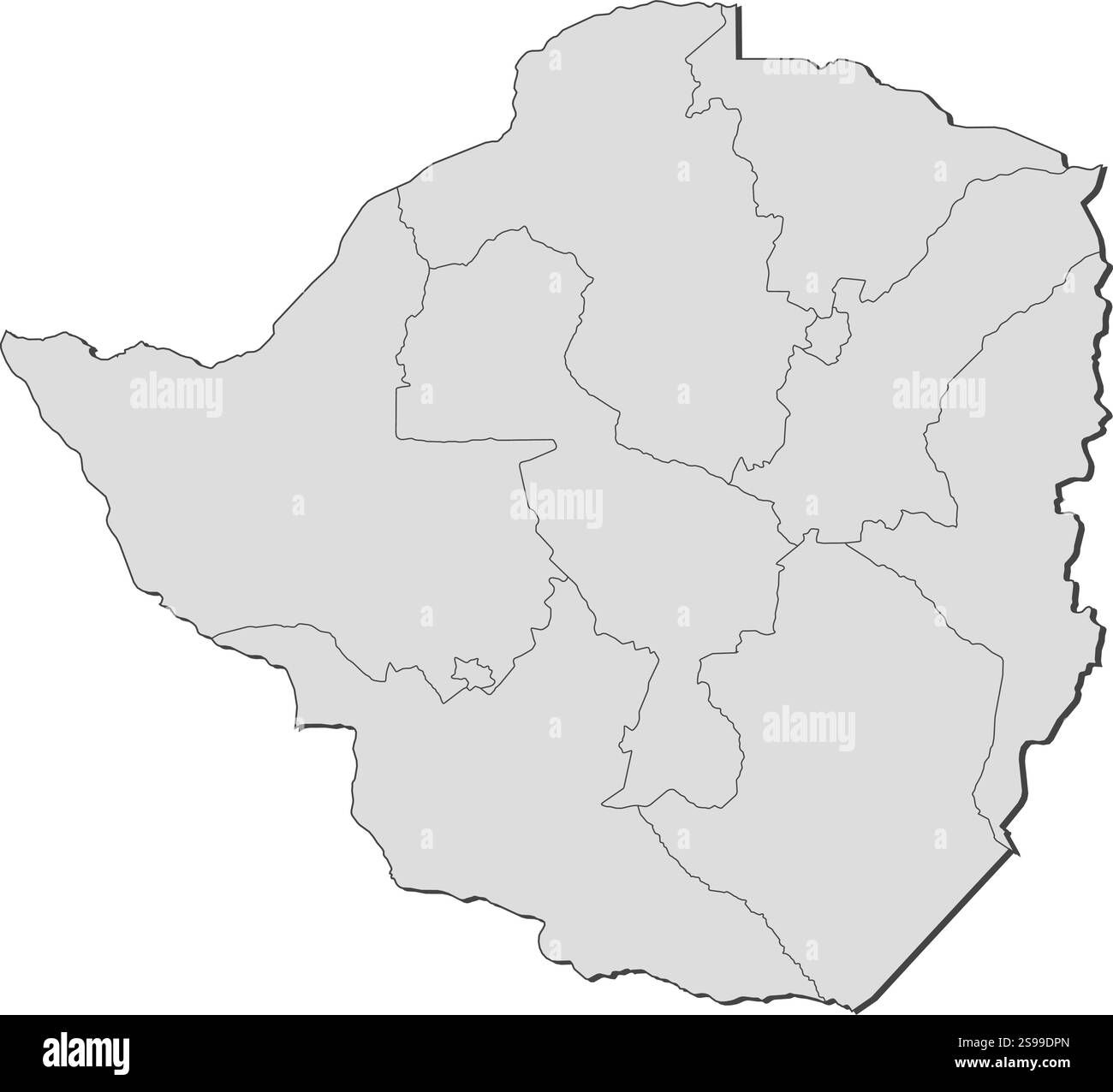 Map of Zimbabwe with the provinces Stock Vector Image & Art - Alamy